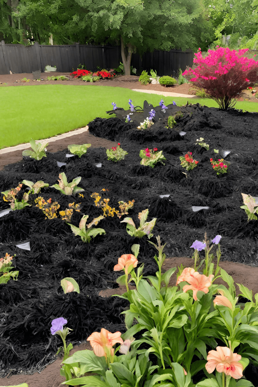 14 Best Black Mulch Landscaping Ideas - Blooming Anomaly